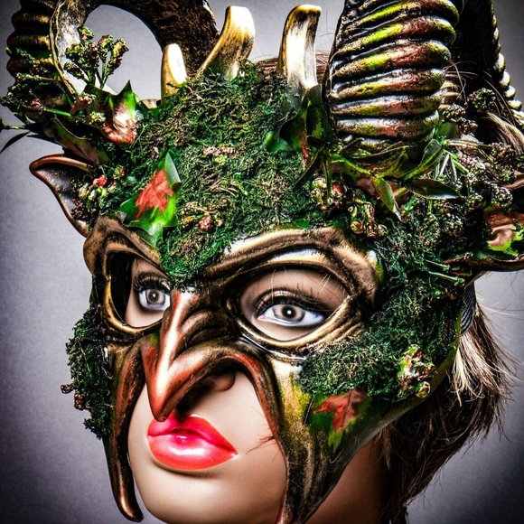ILOVEMASKS | Accessories | Forest Devil Ram Horns Masquerade Halloween ...